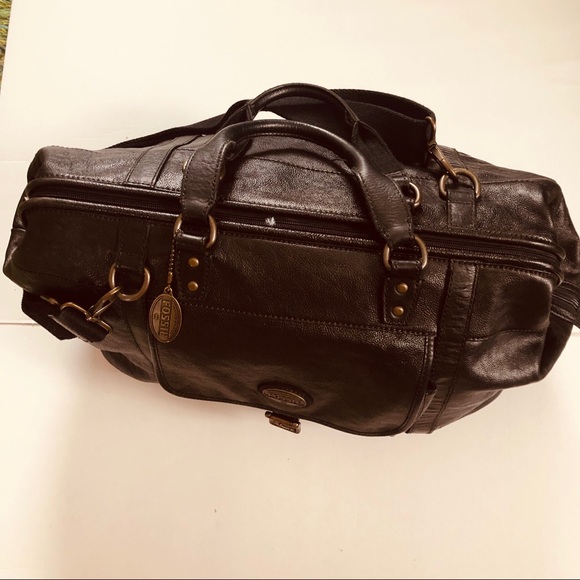 Fossil | Bags | Fossil Leather Weekend Bag W Adjustable Strap | Poshmark